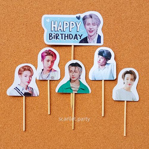 Jual TOPPER CAKE RENJUN NCT HIASAN KUE HAPPY BIRTHDAY TUSUKAN KUE ...