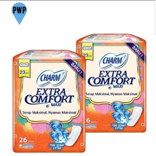 Jual Pembalut Charm Extra Comfort Maxi Non Wing 23 Cm Isi 26 Pads ...