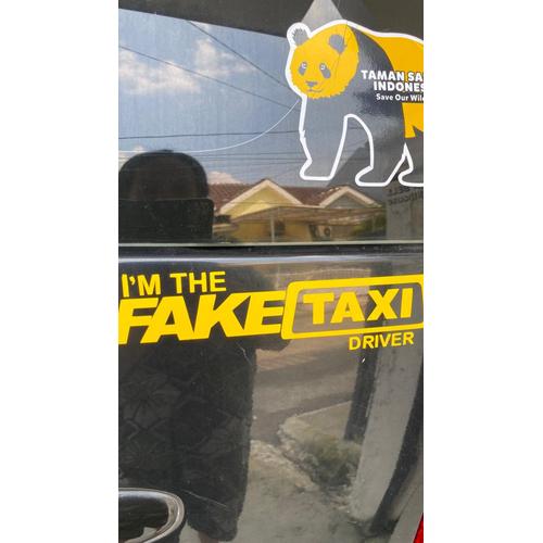 Jual Stiker Mobil Fake Taxi Driver Logo Tulisan Laptop Cutting Sticker ...