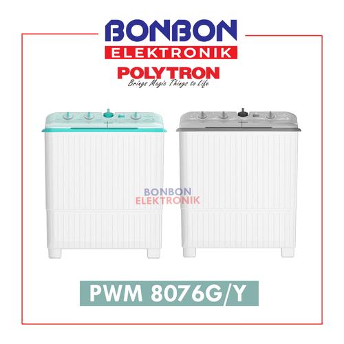 Promo Polytron Mesin Cuci 2 Tabung 8KG PWM 8076 G/Y / 8076G 8076Y ...