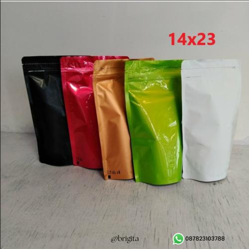 Jual KEMASAN STANDING POUCH 14x23 cm 500 GRAM DENGAN ZIPPE - Putih ...