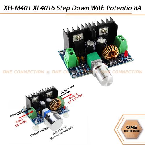 Jual XH-M401 XL4016 Step Down With Potentio 8A DC-DC Buck Converter 1.3 ...