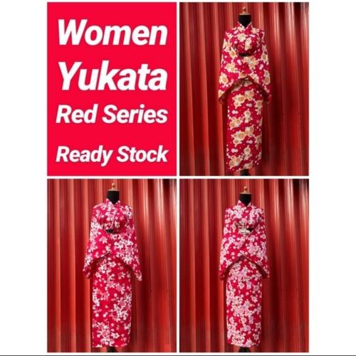 Jual (seri merah) yukata kimono wanita jepang tanpa obi - momiji - Kota ...