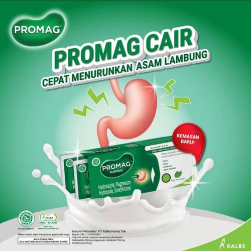 Jual Promag Cair Sirup Suspensi Obat Maag Kembung 1 box isi 6 sachet ...