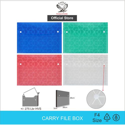 Jual EAGLE Carry File Box Transparan Tebal 3 Cm Map Dokumen Motif KUBUS ...