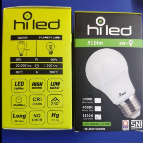 Jual Lampu Bohlam LED Hiled Bulb 5W 5 Watt Natural White E27 4000k ...