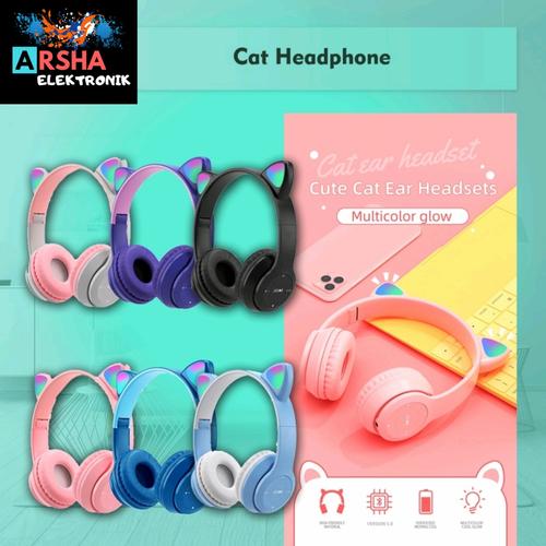 Jual Headset Bluetooth LED XY 205 Headphone Anak Perempuan Pink lucu ...