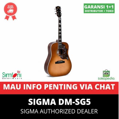 Promo ACOUSTIC ELECTRIC SIGMA DM-SG5 Dread Nat Gloss Sunburst Fish ...
