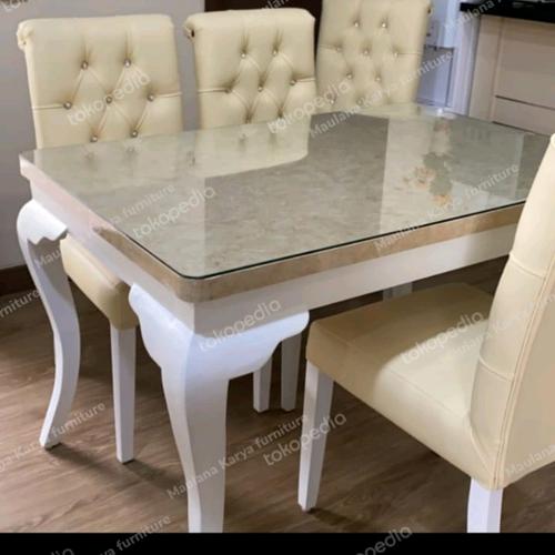 Jual meja makan marmer hpl + kursi 4 - Jakarta Timur - Maulana Karya ...