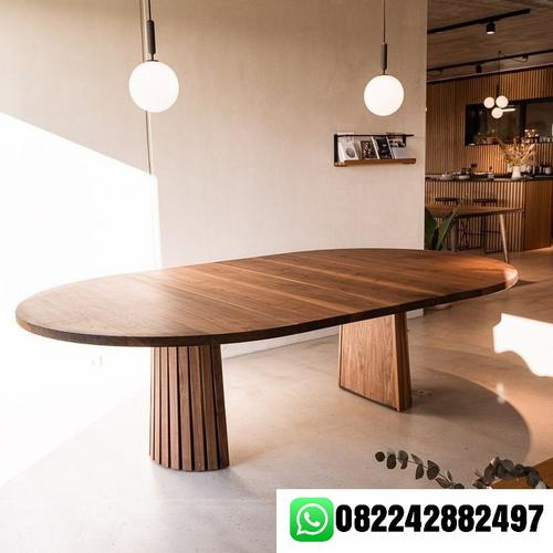 Jual meja makan minimalis modern / meja makan natural walnut finish ...