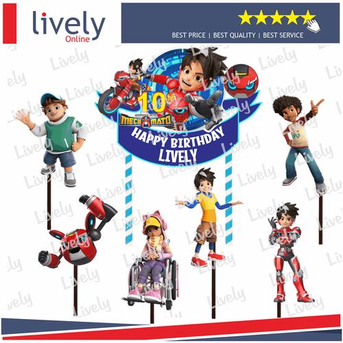 Jual Custom Nama Cake Topper Karakter MECHAMATO Hiasan Ulang Tahun ...