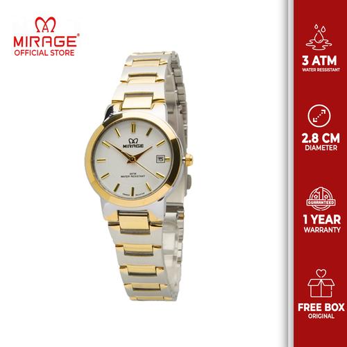 Promo JAM TANGAN WANITA ORIGINAL MIRAGE KOMBINASI 7390 L - Plat Hitam ...