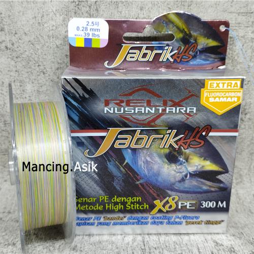 Jual PE Jabrik Ukuran 2.5 300M Multicolor - Senar Pancing Relix ...