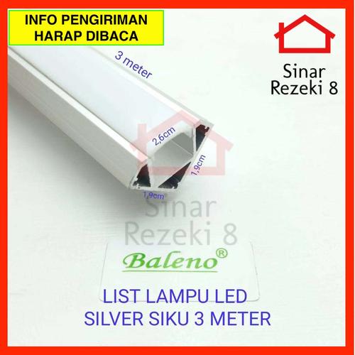 Jual List Lampu LED Strip SIKU / Rumah Lis Cover Aluminium Casing Sudut ...