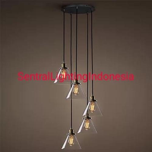 Jual SL345-5R LAMPU GANTUNG HIAS VOID TANGGA MINIMALIS KACA PENDANT ...