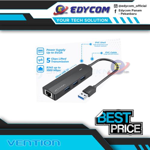 Jual Vention USB Hub 2.0 3.0 Lan Ethernet Port Adapter With Power Port ...