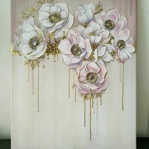 Jual Lukisan bunga tektur timbul/Lukisanmodern/rumah/Dekorasi/kantor ...