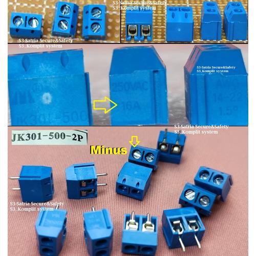 Jual JK301 Biru KF301 2P Terminal PCB Block 2pin 2 kaki Skrup minus KF ...