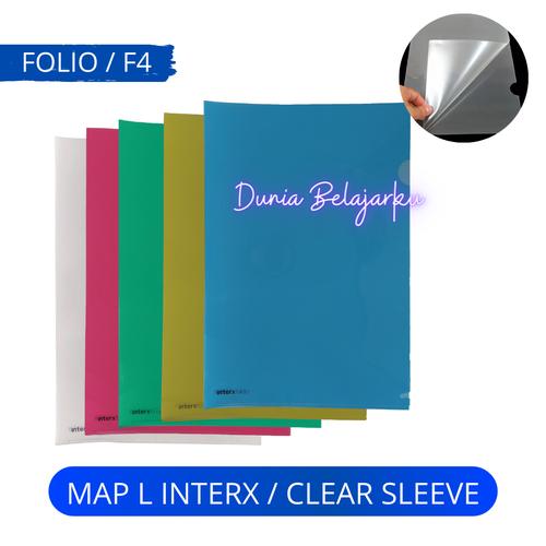 Jual Map L interX Clear Sleeve Tebal Folio F4 Map Plastik Bening Map ...