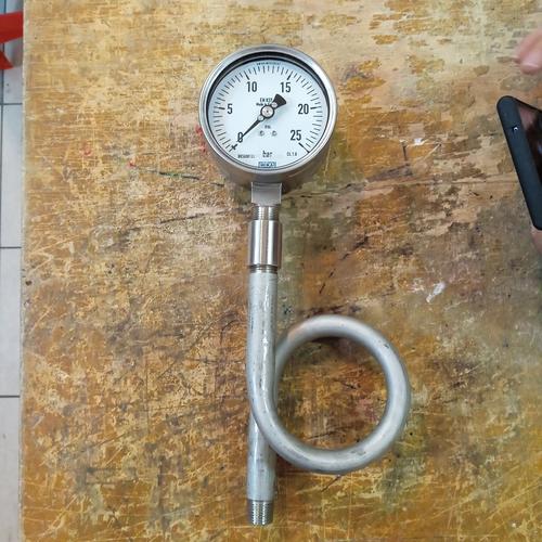 Jual pressure gauge syphon wika 4" full stainless 25 bar - Jakarta ...