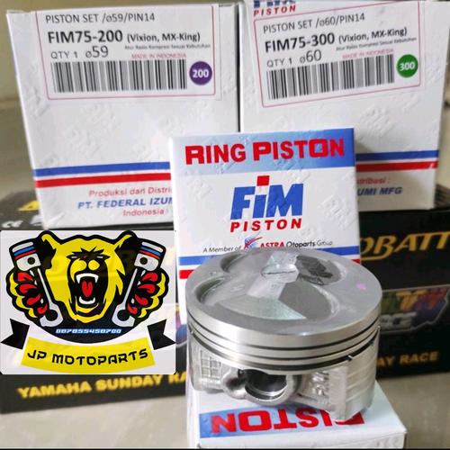 Jual Piston FIM FIM75 Pin 14 Semi Dome Jenong 58 59 60 Vixion MX King ...