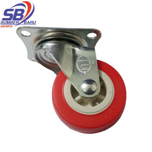 Jual RODA HH NYLON FRT MERAH 2 INCH HIDUP PER 1 PCS TROLY / ETALASE ...