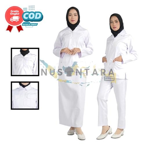 Jual Seragam Pns Putih Seragam Perawat Wanita Setelan Celana Rok Putih ...