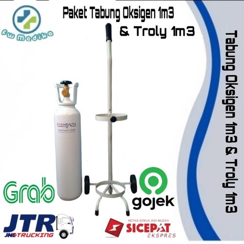 Jual Paket Tabung Oksigen 1m3 + Isi 02 + Troly Tabung 1m3 - Kab. Bekasi - FW MEDIKA | Tokopedia