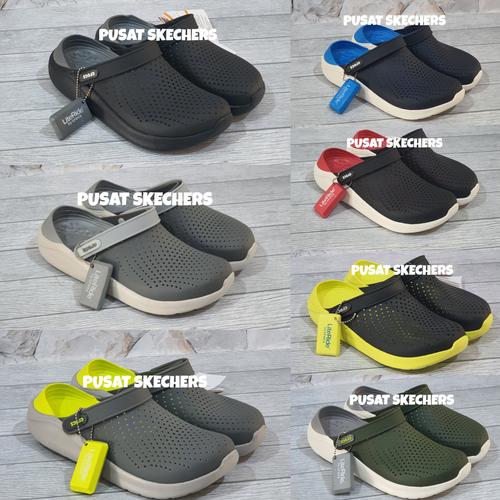Jual crocs sepatu sandal pria import /sepatu crocs literide man - Hitam ...