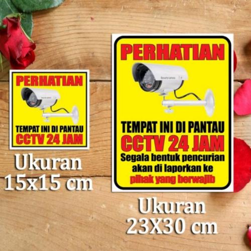 Jual stiker vinyl TEMPAT INI DI PANTAU CCTV 24JAM sign rambu k3 ...
