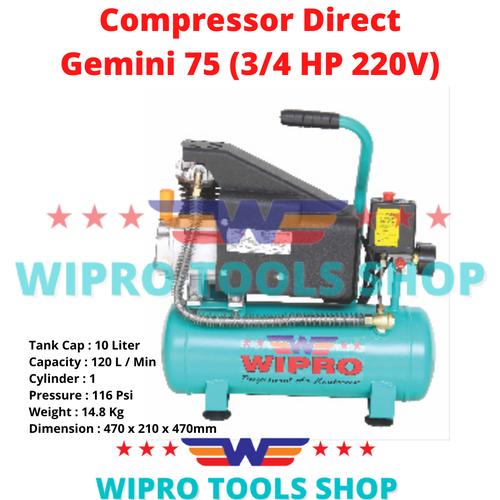 Jual Kompresor Angin Listrik Air Compressor Direct Gemini 75 3/4HP ...