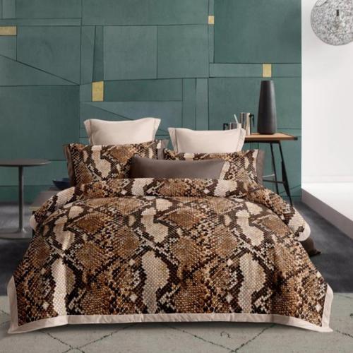 Jual sprei bahan microtex motif sisik ular coklat 180*200 - Kota ...