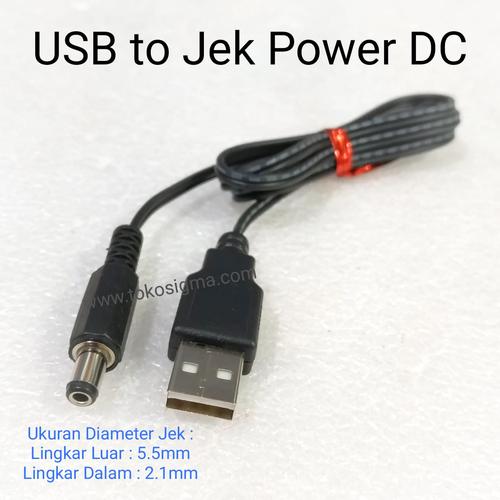 Jual Kabel USB to Jek Power Supply Colokan 5.5x2.1mm DC 5.5 2.1 mm ...