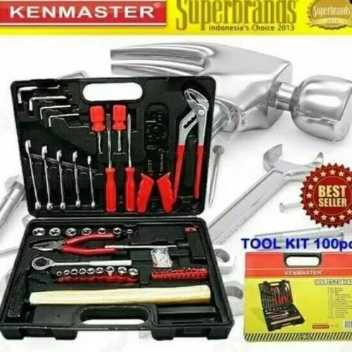 Jual KENMASTER TOOL BOX KIT SET PERKAKAS KUNCI BENGKEL KOMPLIT ISI 100 ...