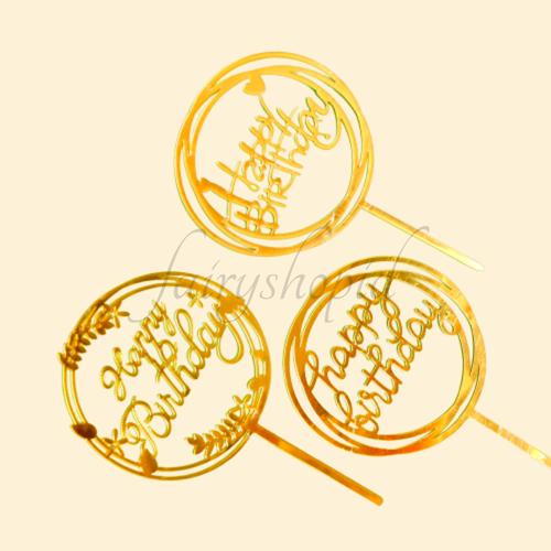 Jual TOPPER KUE ULANG TAHUN AKRILIK / TOPPER CAKE HAPPY BIRTHDAY BULAT ...