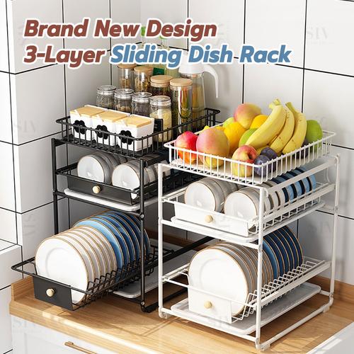 Jual Rak Piring Susun 3 Tingkat Tempat Sendok Gelas Rak Dapur Minimalis ...