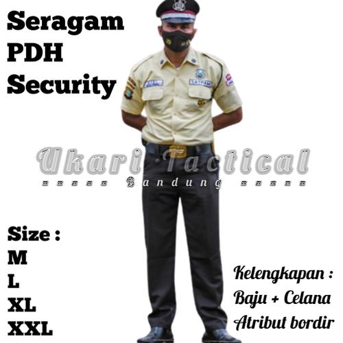 Jual seragam pdh security satpam coklat model terbaru lengan pendek ...