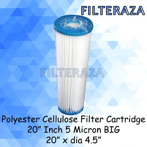 Jual Polyester Pleated Cellulose Filter Cartridge Big Blue 20" 5 Micron ...