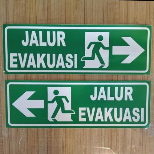 Jual stiker arah evakuasi / rambu sticker jalur evakuasi / panah ...