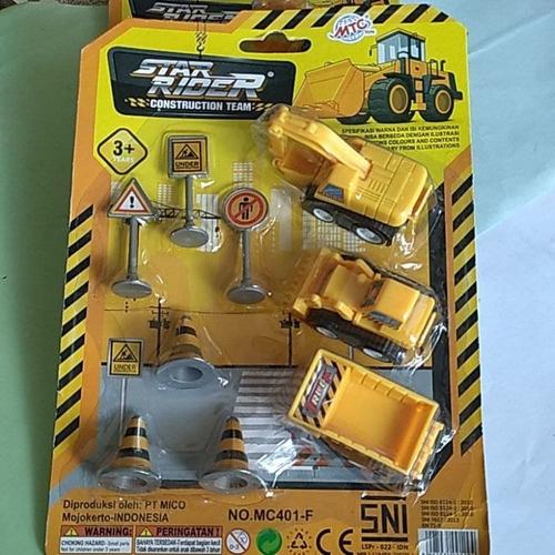 Jual Mainan set kontruksi rambu mobil buldoser set proyek dump truk ...