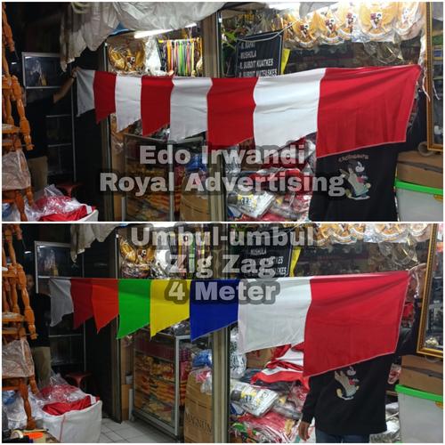Jual Umbul-umbul Zig Zag Bendera Merah Putih dan Warna Warni Ukuran 4 Meter - Merah Putih ...