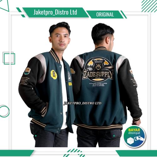 Jual Jaket Varsity Pria Beruang Zade Supply Varsity Jacket Bear ...