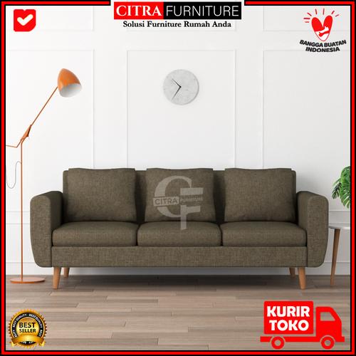 Promo Sofa Minimalis 3 Dudukan Seater Retro|Scandinavian|Vintage|Mocca ...