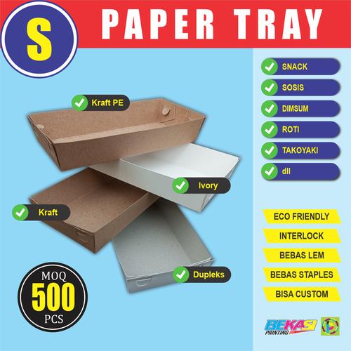 Jual Paper Food Tray Box Snack Kertas Size S - 8 x 16.5 x 3 cm ...