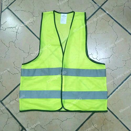 Jual rompi safety polyester hijau / Rompi Proyek Polyester 2 line hijau ...