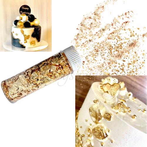 Jual Gold Foil Cake / Gold Flakes / Edible Flakes Gold / Serpihan ...
