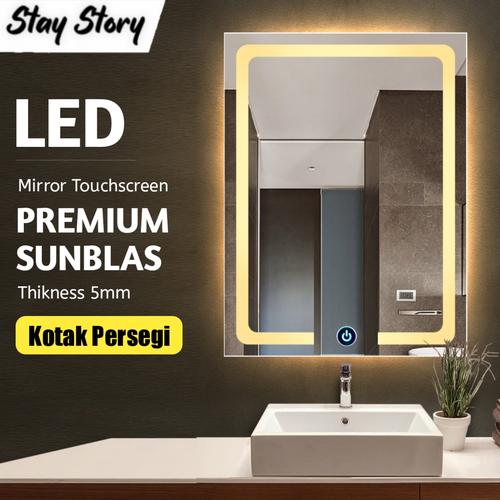 Jual Cermin Led Touch Screen Rias Dinding Wastafel Kamar Mandi Vertical ...