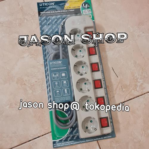 Jual Terminal listrik/Stop kontak UTICON 6 lubang + kabel 1,5m ...