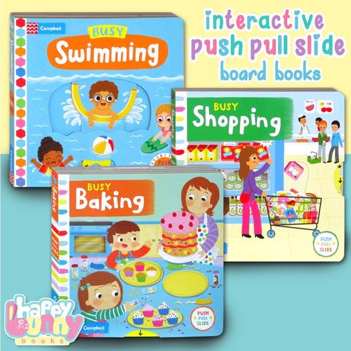 Jual Busy Campbell Books Interactive Push Pull Slide board books - Grow ...