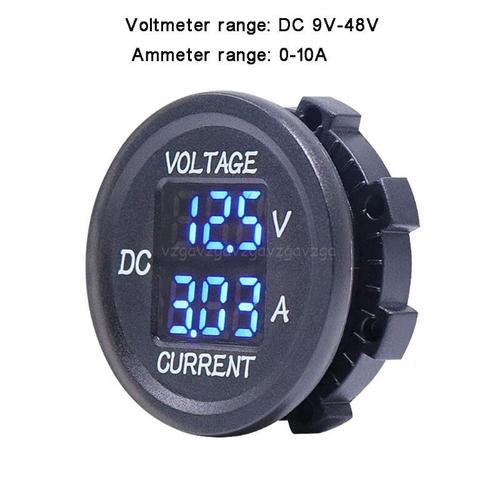 Jual Volt Meter 0-48 vdc Amper Meter 0-10 A Circle VA DC Voltage Bulat ...